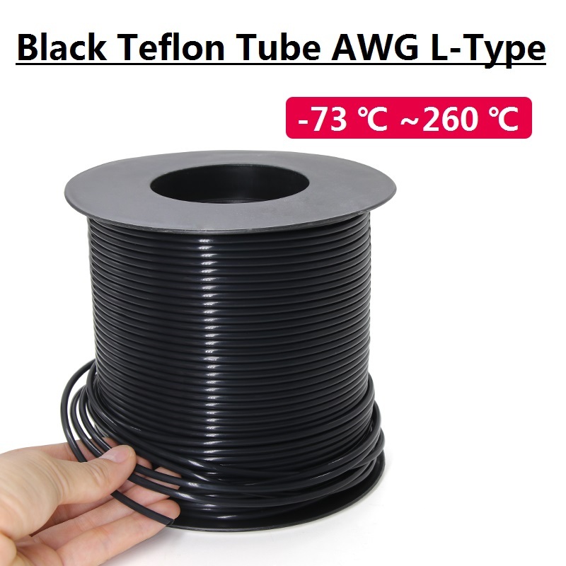 Teflon Tube 150V PTFE Capillary L-Shaped Black High-Temperature Resistant PTFE Hose -10/20/30 ...