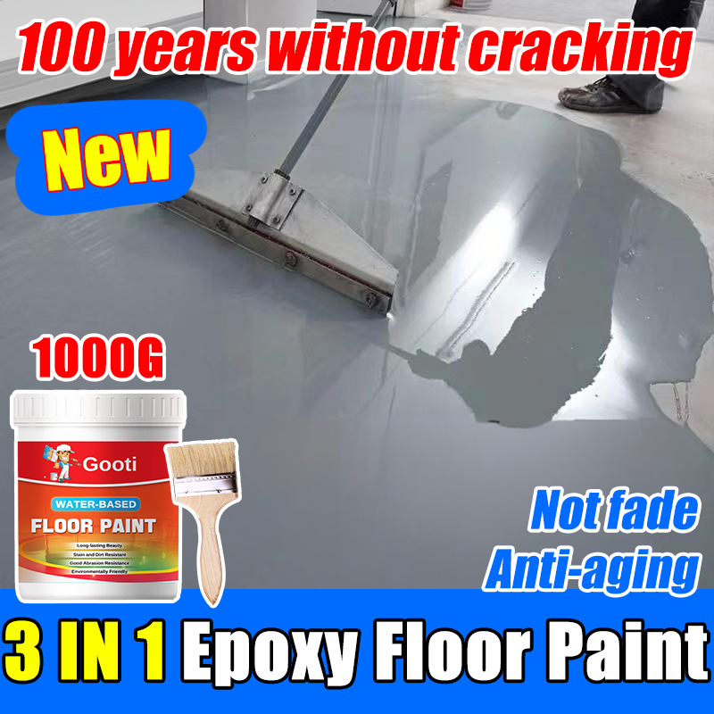 Upgrade 3 in 1 Wear-Resistant Epoxy Floor Paint 1kg with Brush Moisture ...