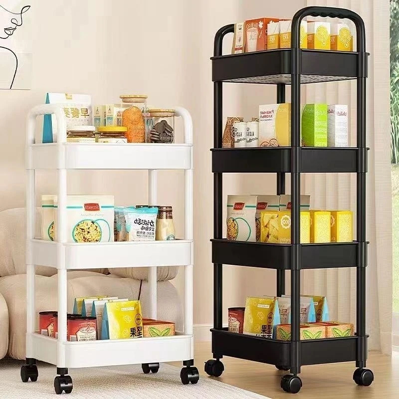 Trolley Cart Organizer 3/4/5 Tier Storage Organizer Moving Rack Trolley ...