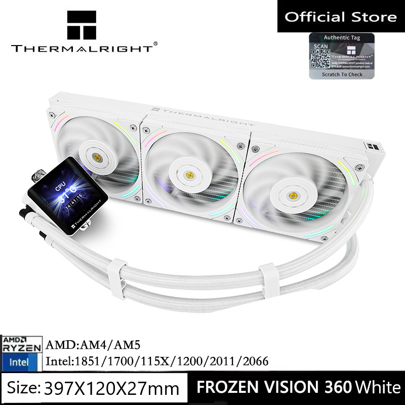 Thermalright Frozen Vision 360 ARGB White IPS CPU Liquid Cooler 2.88 ...