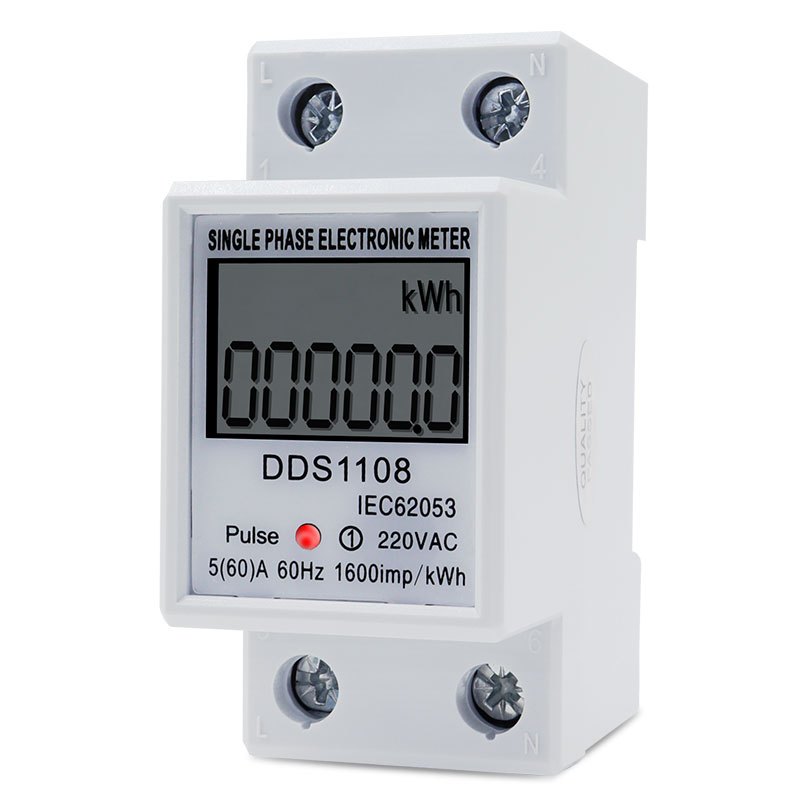 LCD Single Phase Electric Energy Meter KWH AC Digital Watt-Hour Meter ...