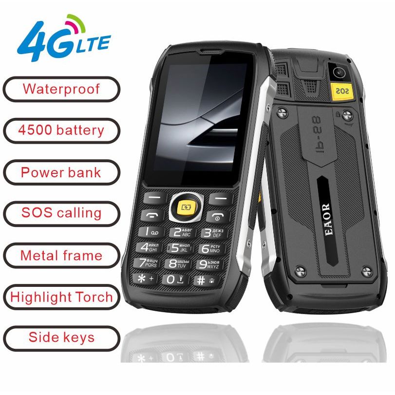 EAOR 4G LTE IP68 Waterproof Rugged Phone 4500mAh Big Battery power bank ...