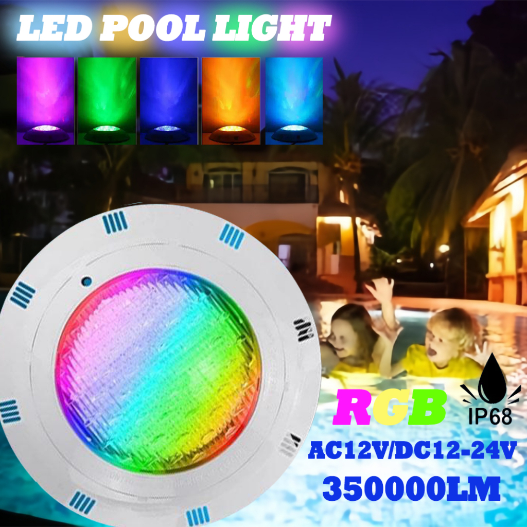 Swimming pool light 35W stainless steel RGB underwater light AC12V remote control seven color ...
