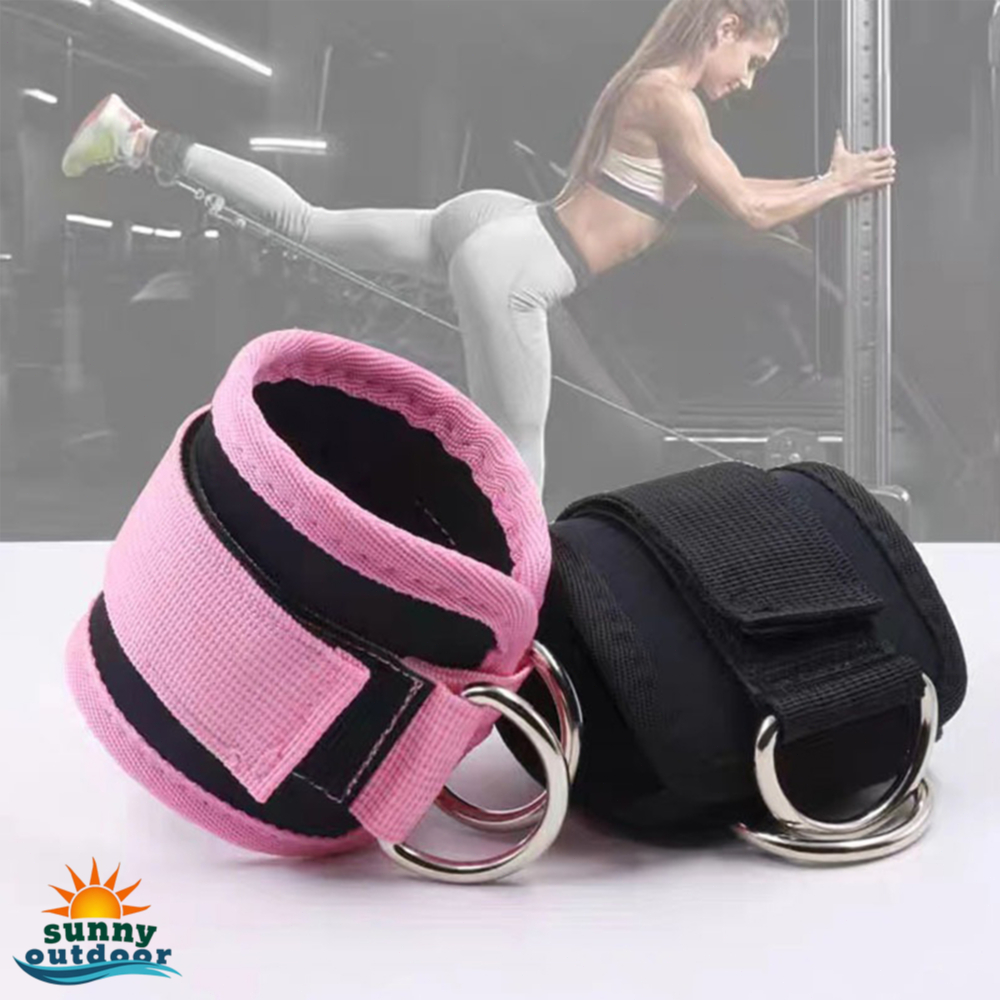 Fitness Ankle Straps Adjustable D-Ring Support Cuffs Gym Leg Buttock ...