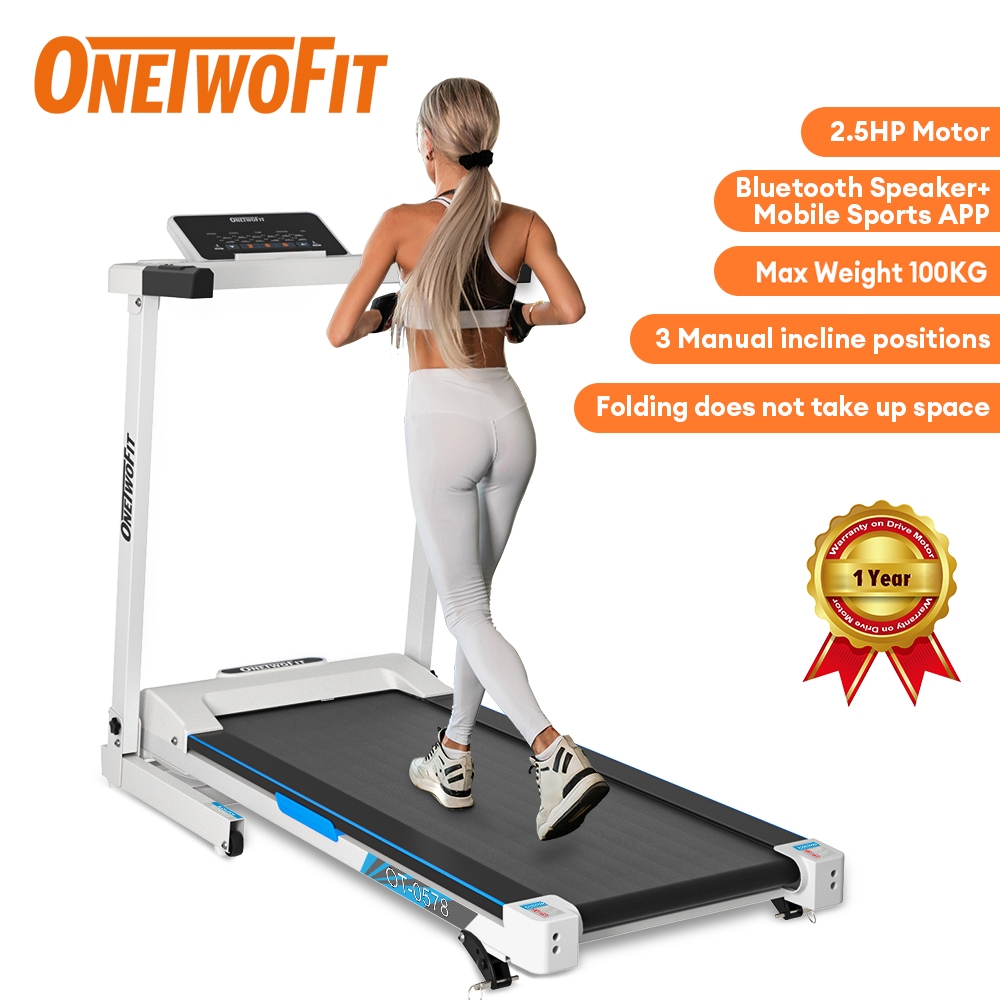 OneTwoFit 2.5HP Multifunctional ElectricTreadmill 0-14km/h Quiet Smart treadmill Heavy Duty With ...