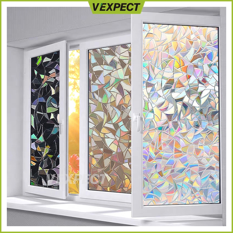 Upgrade Window Film Sticker 3D Rainbow Window Sticker Removable Non ...