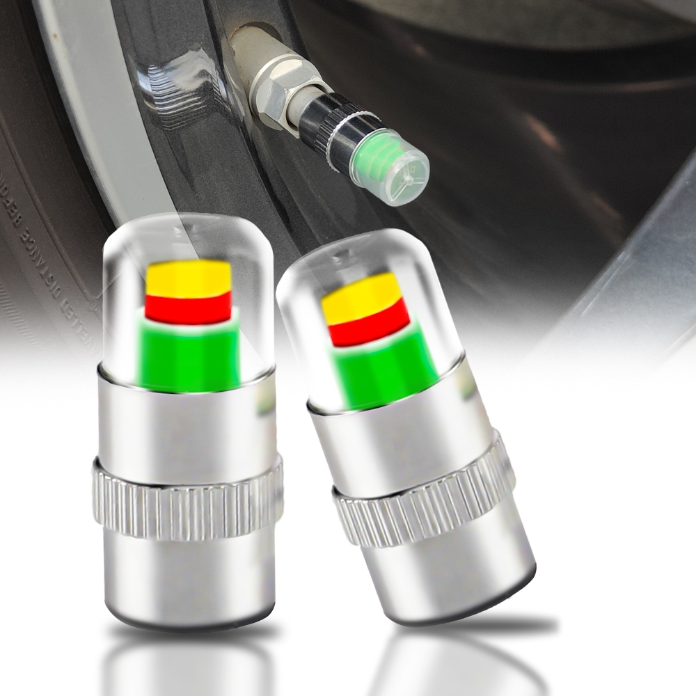 4Pcs Car Tire Pressure Gauge Monitor Valve Stem Tire Valve Cap Sensor ...