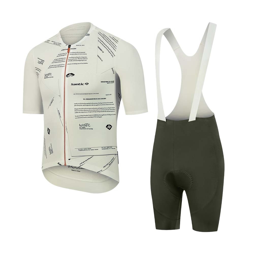 Santic Men's Spring and Summer Cycling Short-Sleeved Set Retro Style ...