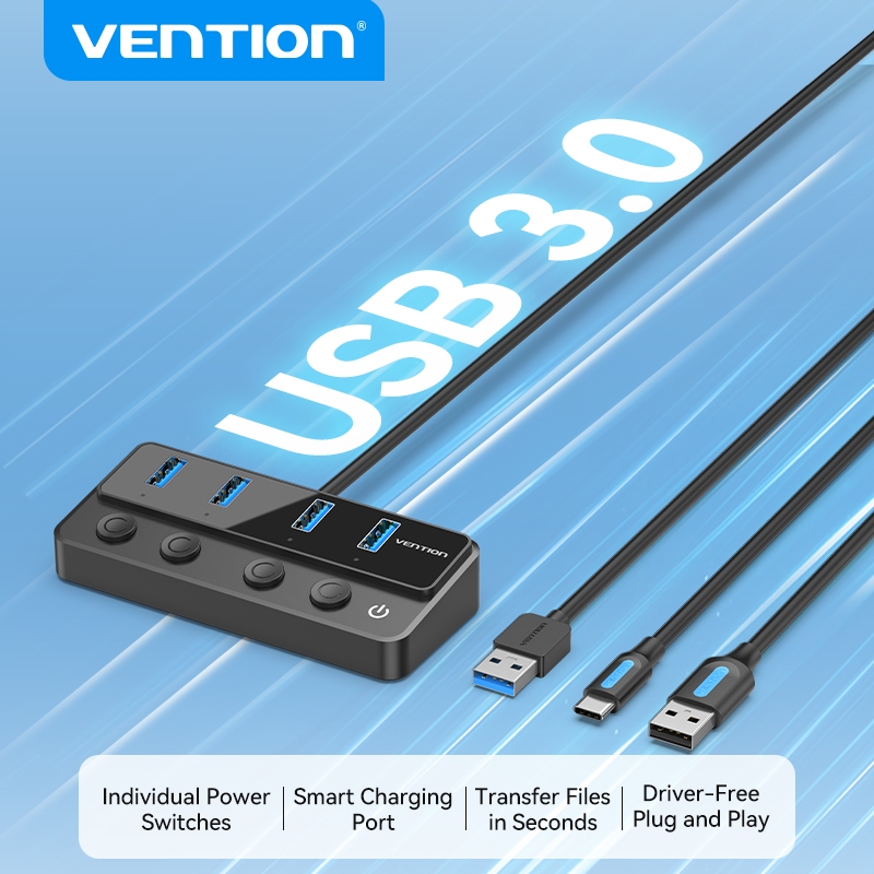 Vention USB Hub High Speed 4 Ports 100cm Data Cable | Shopee Philippines