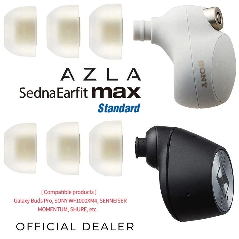1Pair AZLA SednaEarfit MAX Standard Medical Silicone Eartips for ...