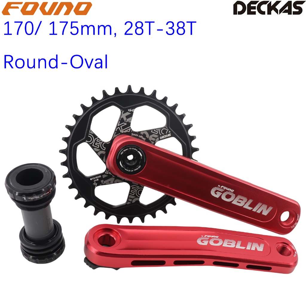 Fovno GXP Crankset MTB Bike 3mm Offset Chainring Round Oval for Sram ...