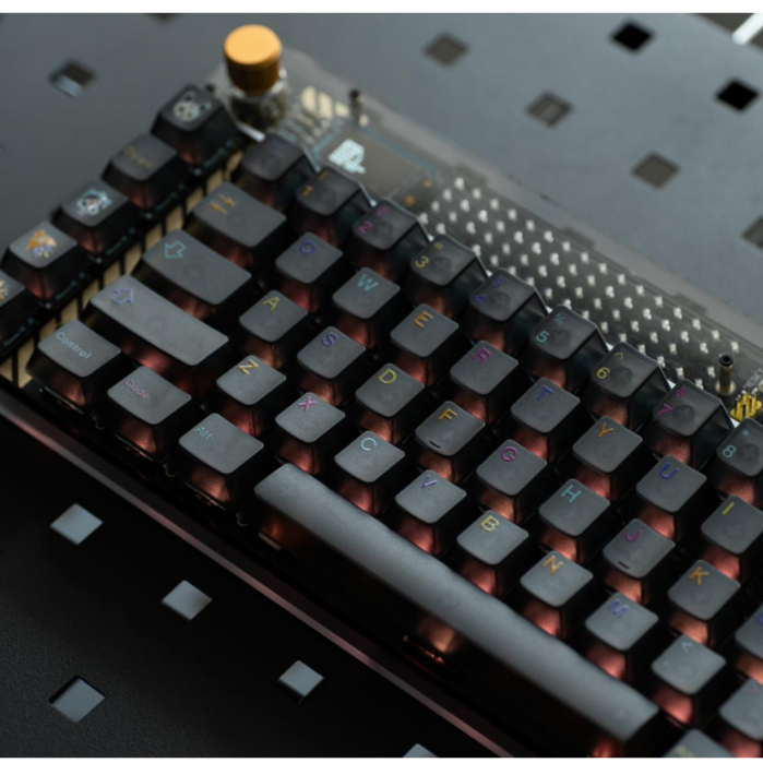 GMK Mictlan Foggy Black Transparent keycaps RGB Rainbow font PC Backlit ...