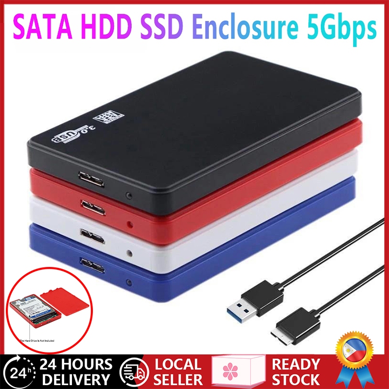 [Local Shipment] SATA HDD SSD Enclosure 5Gbps External Hard Drive Disk ...