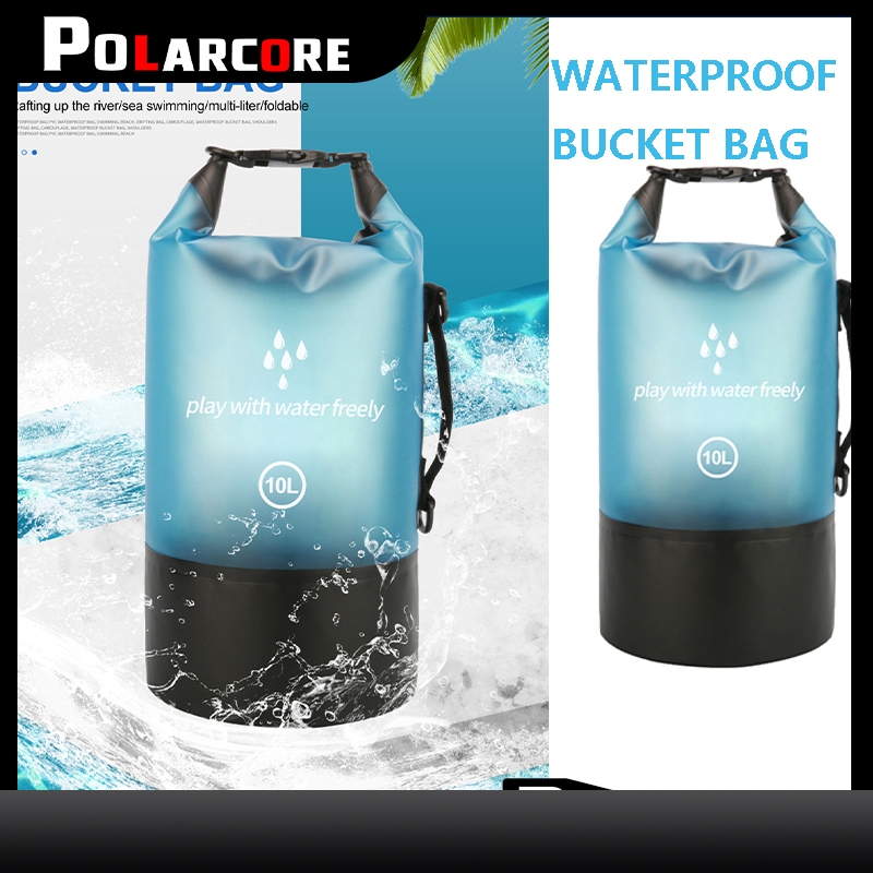 POLARCORE PVC Waterproof Dry Bag 2L/5L/10L/20L Outdoor Diving Foldable Durable Man Women Beach ...