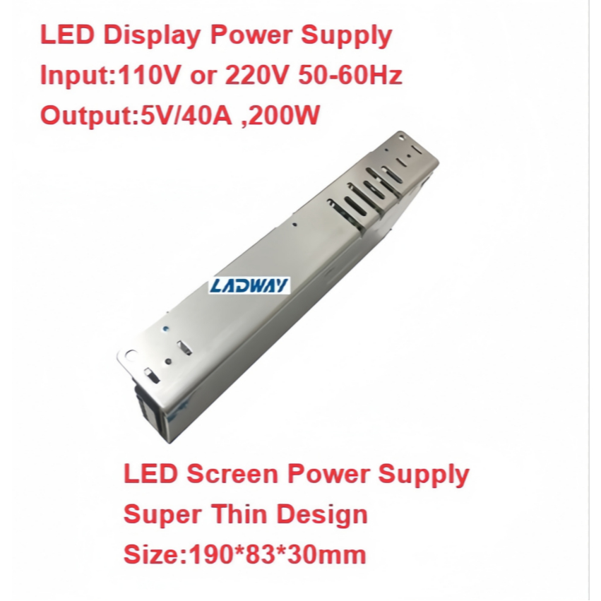 DC5V Super Thin Power Supply 5V 40A/200W 230V AC To DC 5V Transformer ...