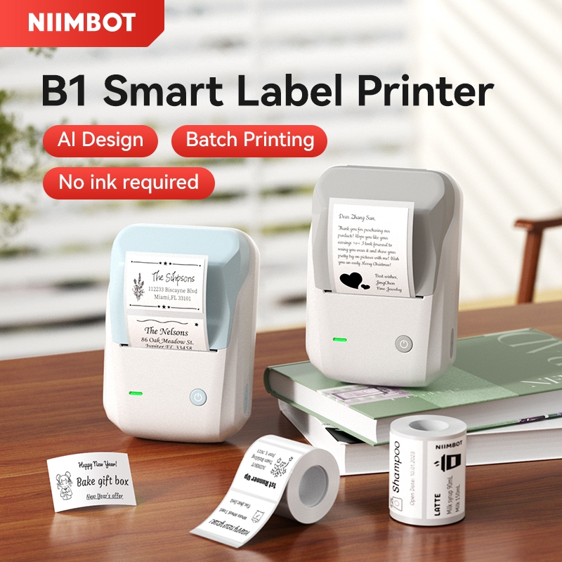 Niimbot B1 Label Printer Portable Bluetooth Smart Label Inkless Label ...