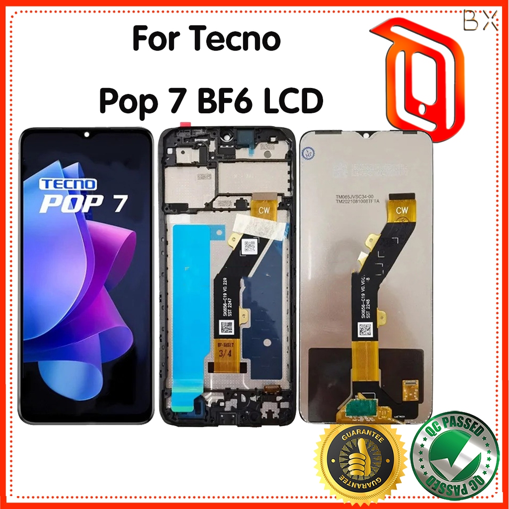 For Tecno Pop 7 BF6 LCD Display Touch Screen Digitizer Panel Assembly ...