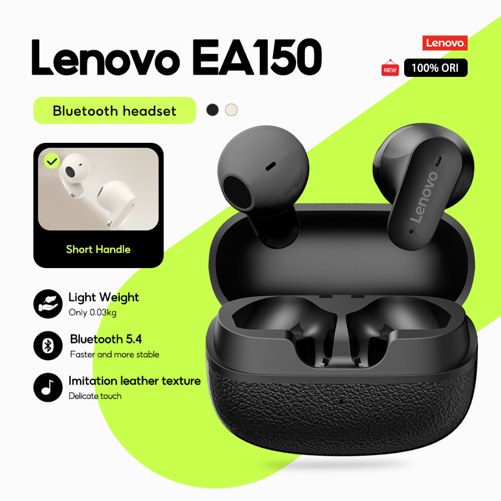 Lenovo Earbuds EA150 Bluetooth Wireless Earbuds TWS In Ear Short Handle ...