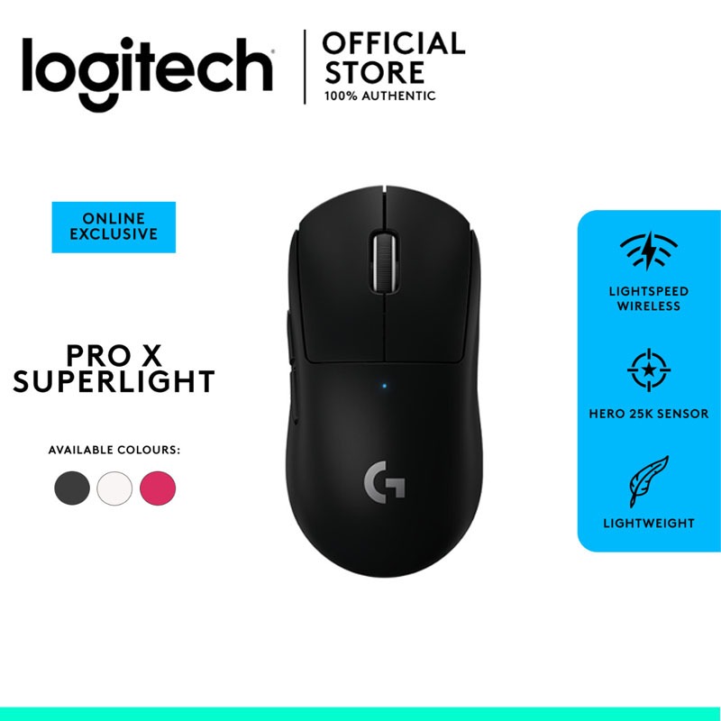 Logitech Gaming Mouse PRO X SUPERLIGHT Ultra Lightweight HERO 25K ...