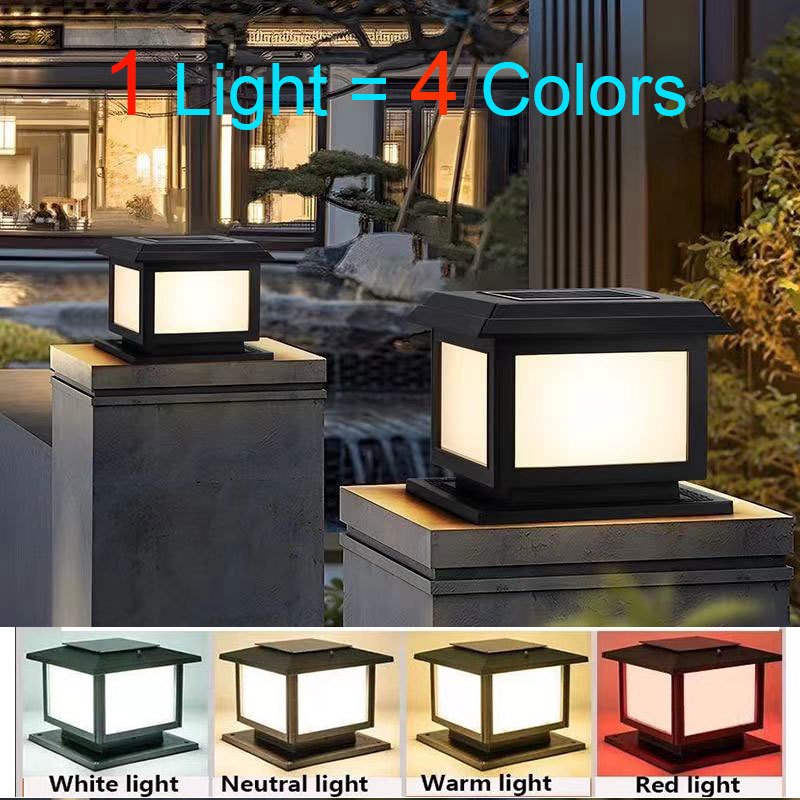 Remote Solar Post Light Outdoor Waterproof Pillar Lights12/20/25CM ...