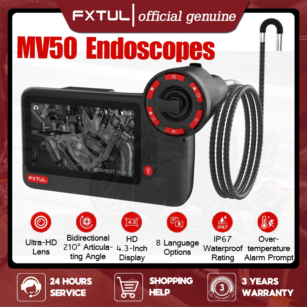 FXTUL MV50 Articulating Borescope For Motorcycle Maintenance Borescopes ...