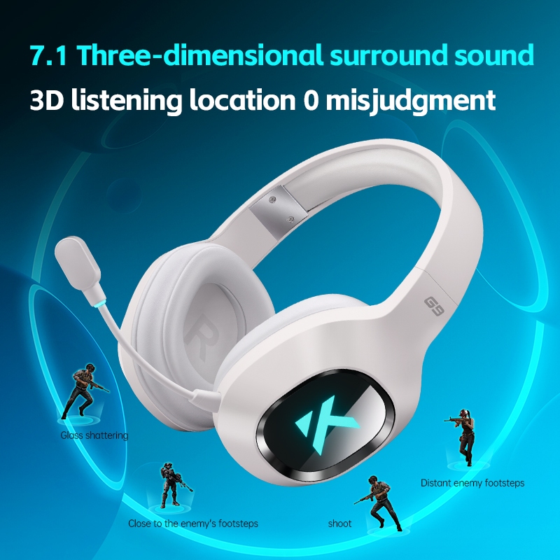 MCHOSE G9 Pro Gaming Headset Tri-Mode 2.4G/Bluetooth RGB Lightweight ...
