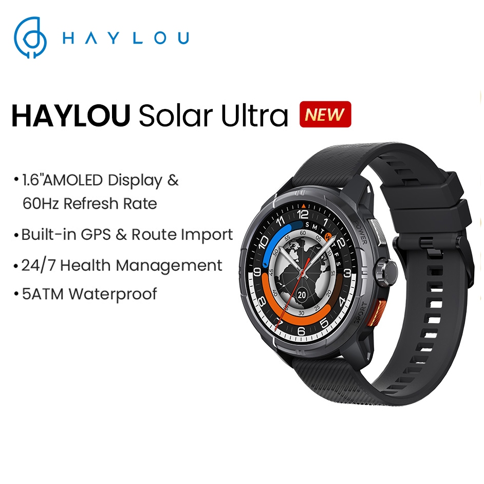 [New] Haylou Solar Ultra GPS 1.6"AMOLED 60Hz Display Smart Watch 5ATM ...