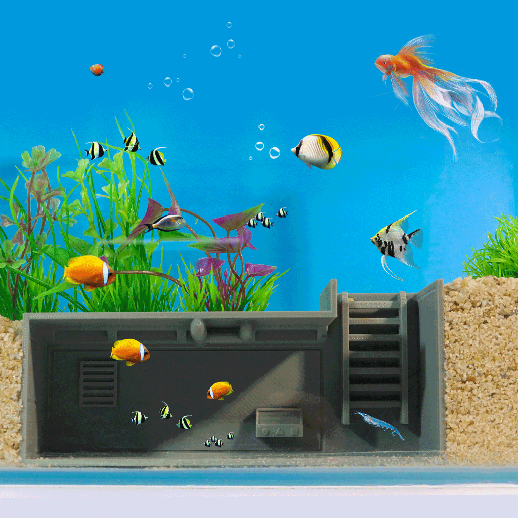 Underground Grey House Stair Fish Tunnel Cave Aquarium Fish Tank ...