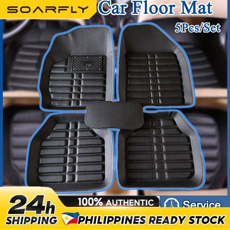 SOARFLY 5 pcs Universal car matting pu leather car floor mats Front ...