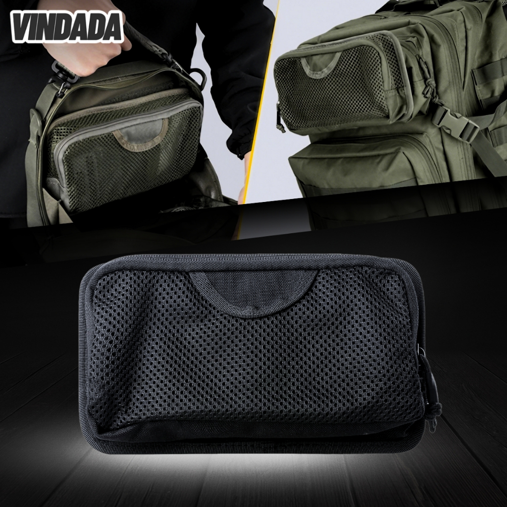 Tactical Mesh Zipper Pouch Modular Insert Panel Organizer EDC Utility ...