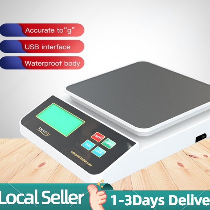 6kg/0.5g Waterproof Food Digital Weighing Scale Rechargeable Scale Digital LED Display Kitchen ...