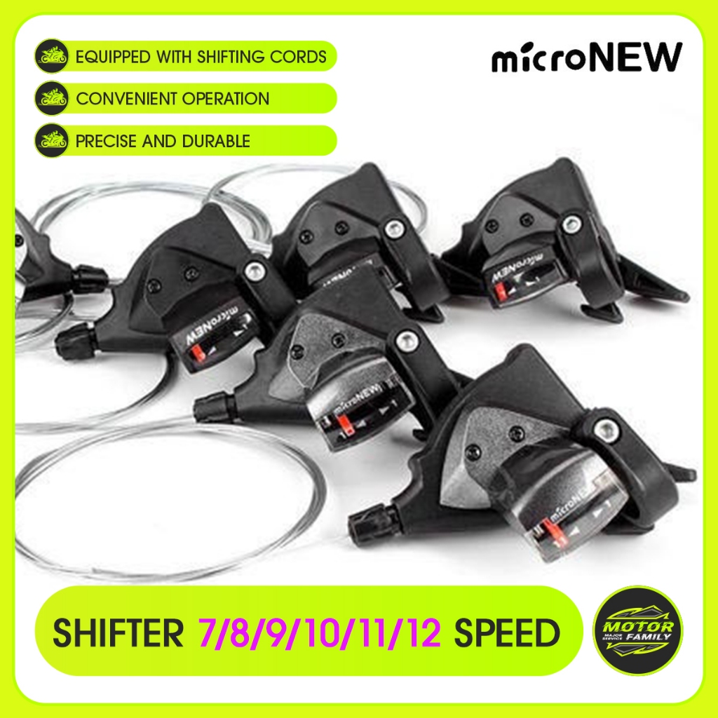 microNEW 7-12 Speed MTB Shifter Groupset - Gear Lever & Cable Combo ...
