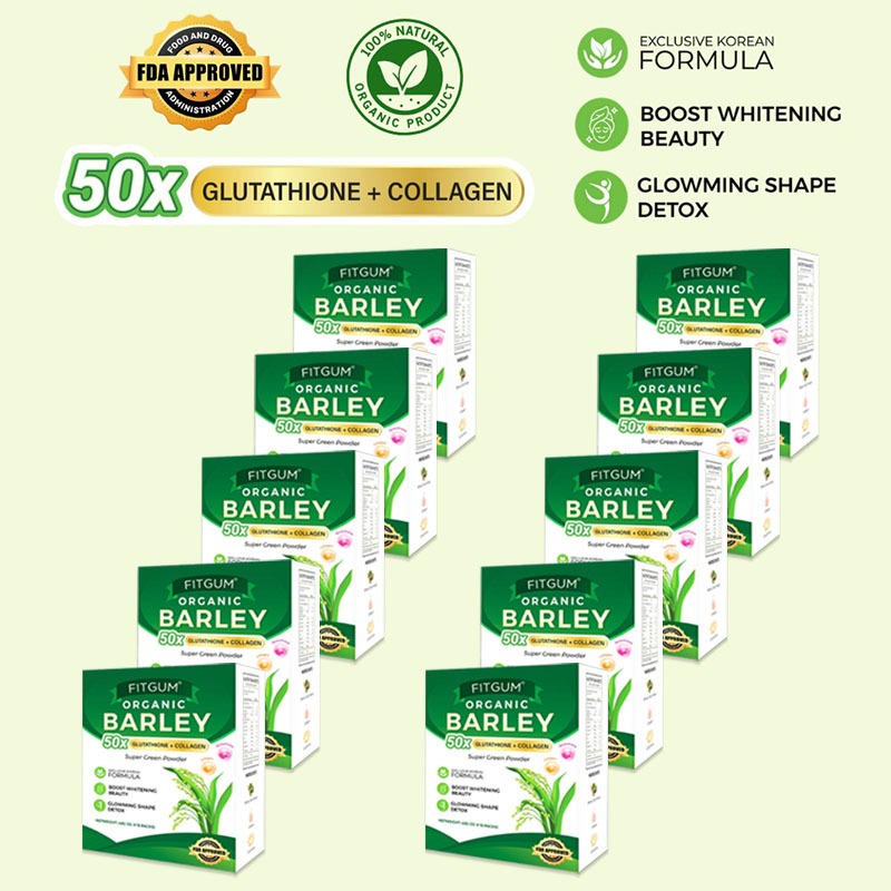 【BUY 5 TAKE 5】10 BOX Fitgum Organic Barley Original Barley Grass Powder ...