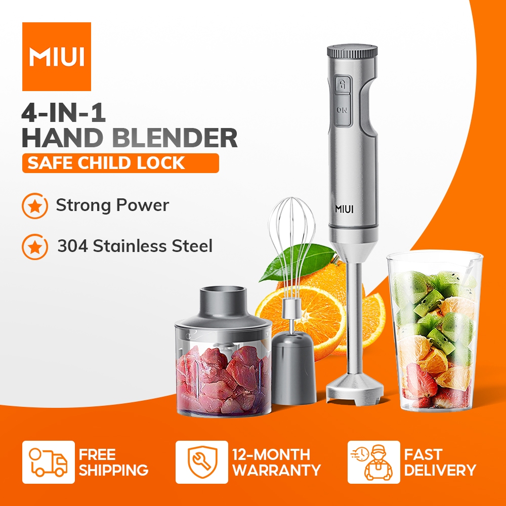 MIUI 4 in 1 Multifunctional Manual blender Immersion Blender Stainless ...