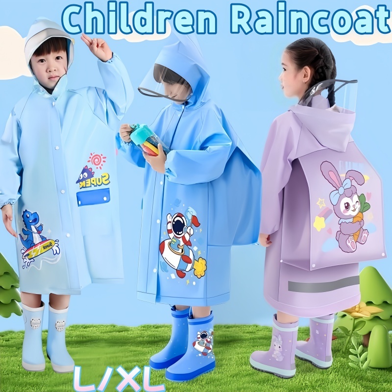 Raincoat for kids girls unicorn rain coat 3 to 15 years old Backpack ...