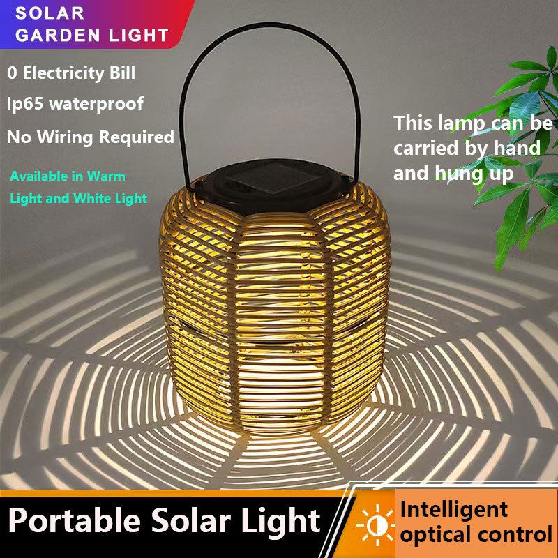 Solar Lantern Hanging Lamp Portable Handheld Light Outdoor Waterproof ...