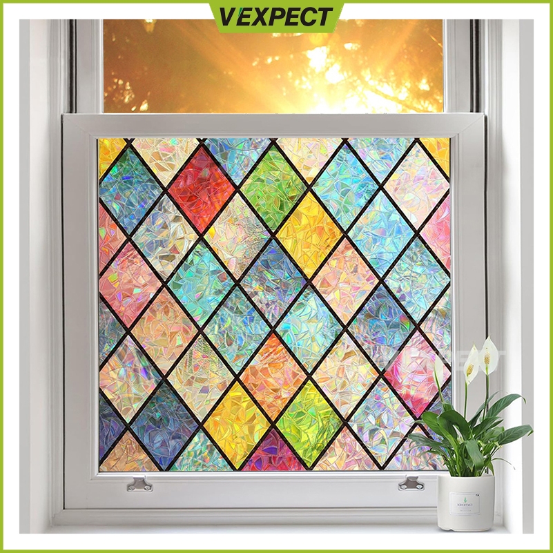 Stained Glass Window Sticker Film, Rainbow Glass Film Sticker for ...