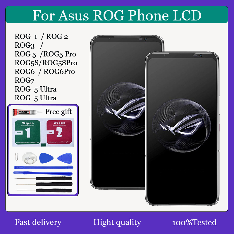 Original AMOLED LCD For Asus ROG Phone 1 2 3 5 5S 5S Pro 5 Pro 6 6 Pro 7 7 Ultimate LCD Display ...