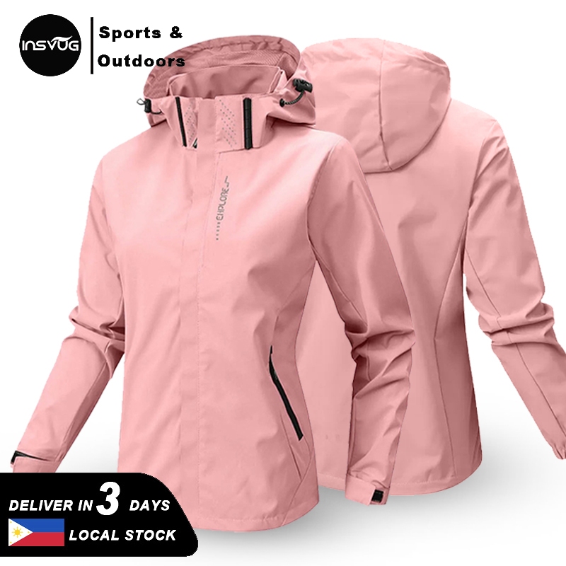 INSVUG Outdoor Windproof Jacket Windbreaker For Women Waterproof Hiking ...