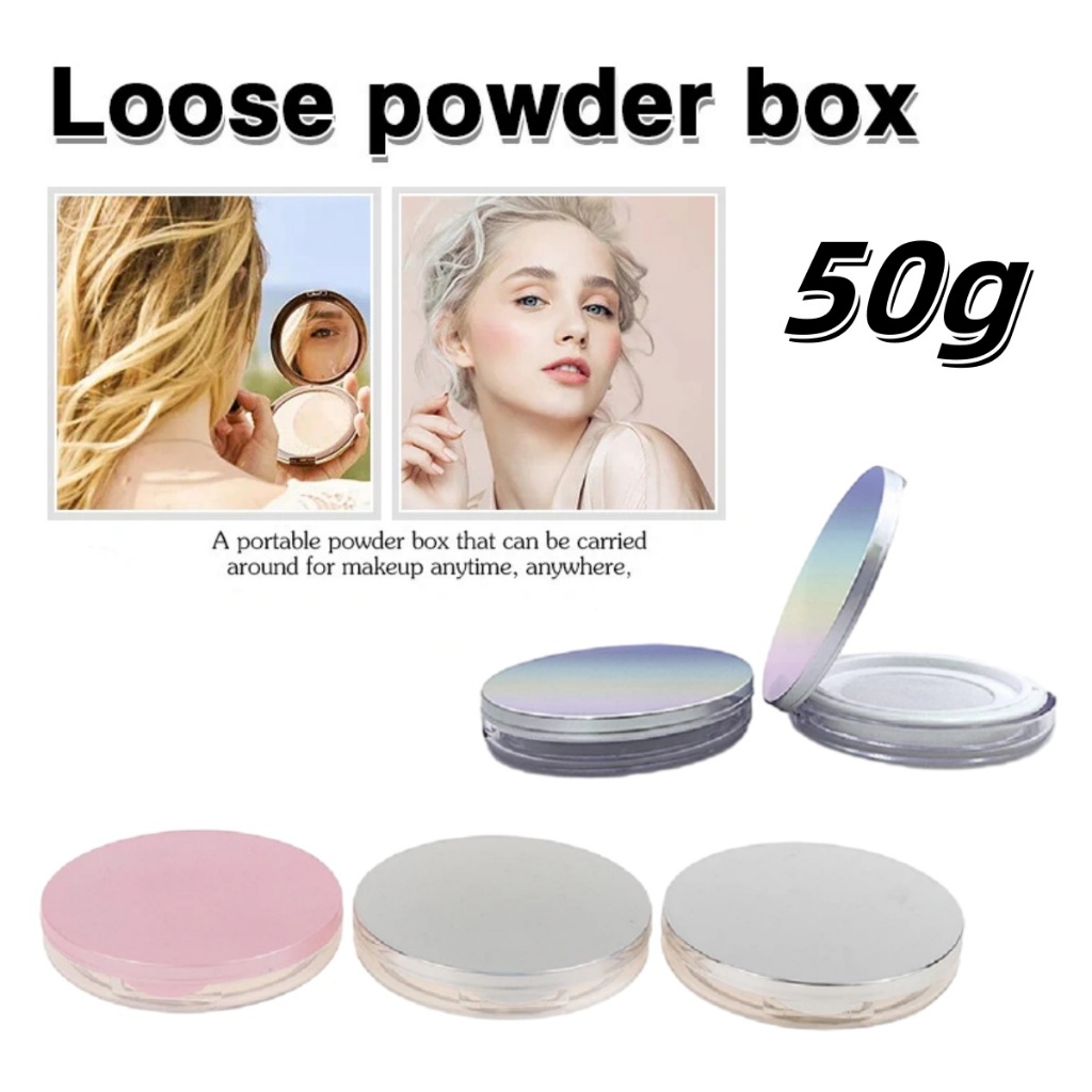 Portable Empty Cosmetic Sifter Loose Jar Container Puff Box Case With ...