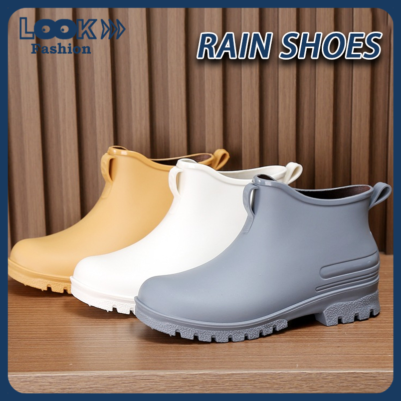 LOOK Fashion Rain Boots For Men and Women Waterproof Shoes Outdoor No ...