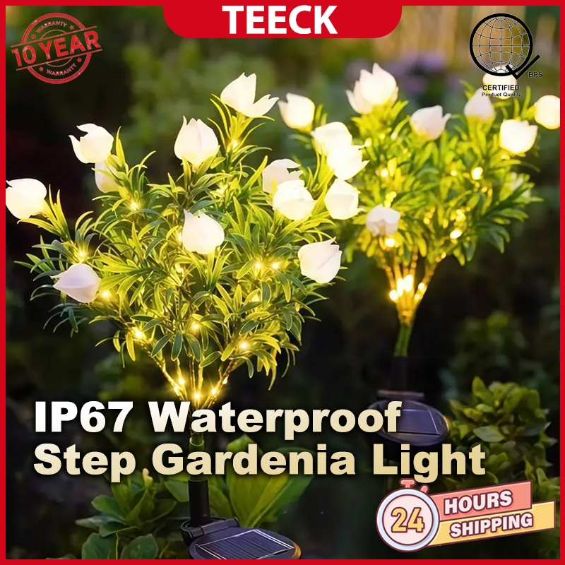 TEECK Solar Cemetery Gardenia Light Outdoor Garden Waterproof IP67 LED ...