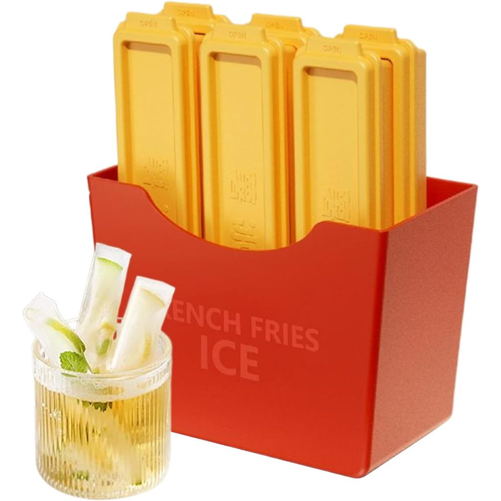 French Fries Ice Cubes Tray 6PCS Long Ice Molds With Magnetic Storage ...