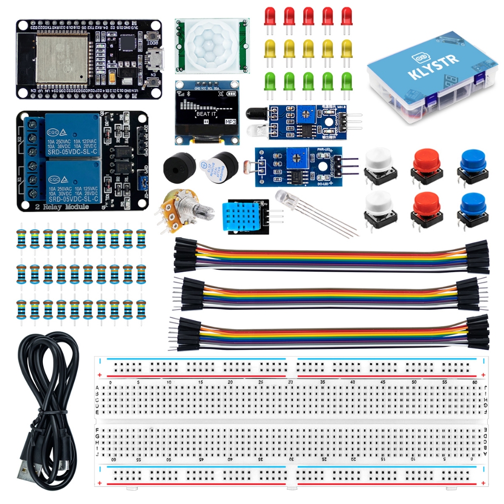 KLYSTR ESP32 Basic Starter kit WIFI + Bluetooth Wireless IoT Development Breadboard Kit Learning ...