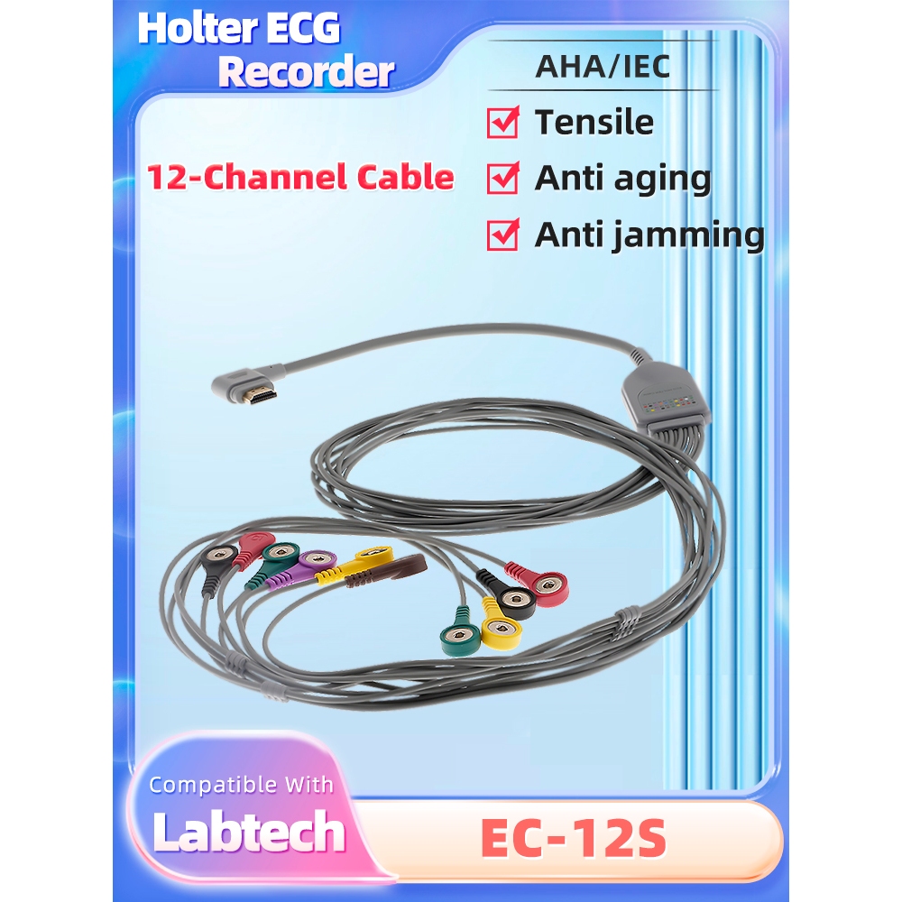 Compatible with Labtech EC-12S HDMI 19P Holter 12 Channel Stress ECG Cable | Shopee Philippines