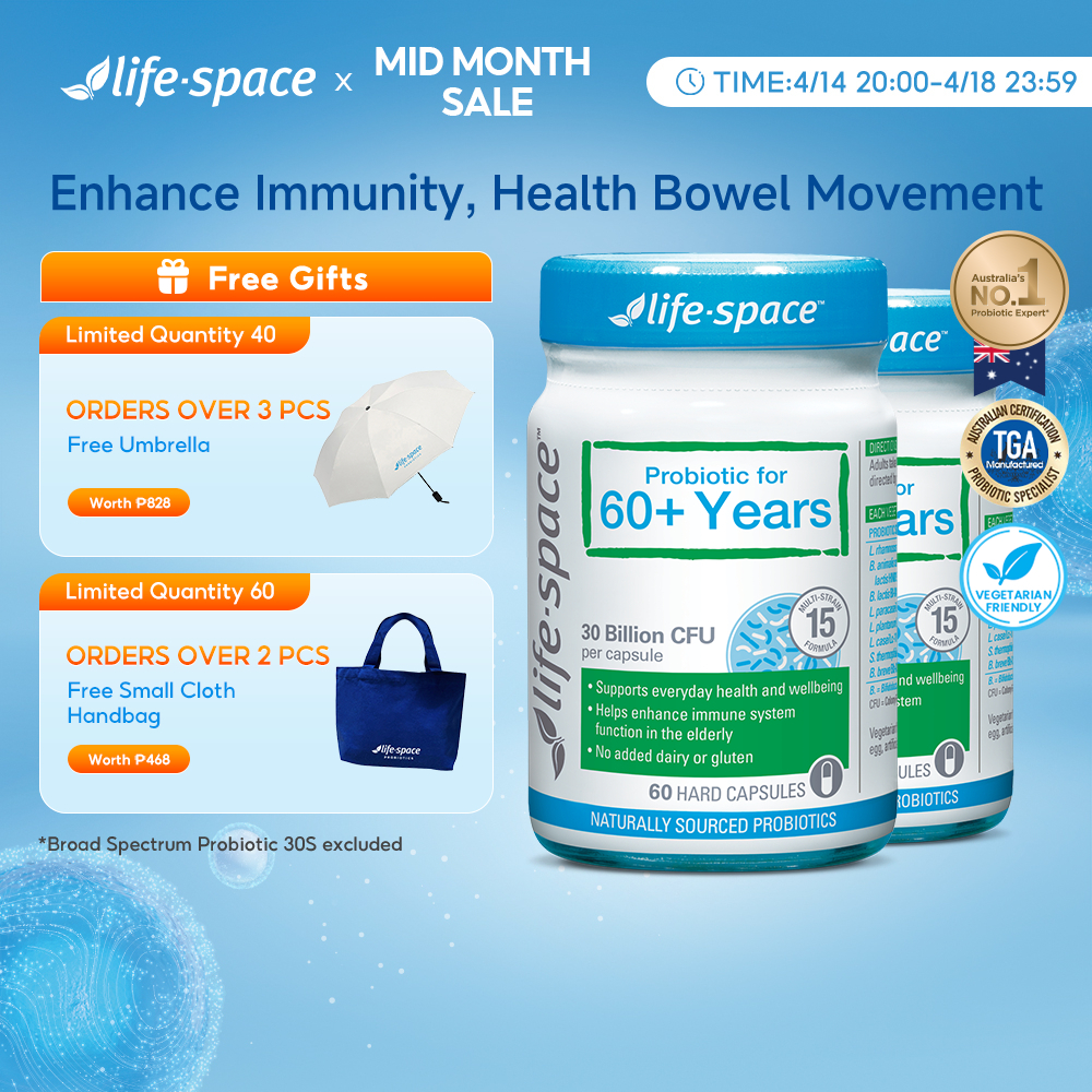[Official] Life Space Bundle Of 2 60+ Older Years old Seniors Probiotic ...