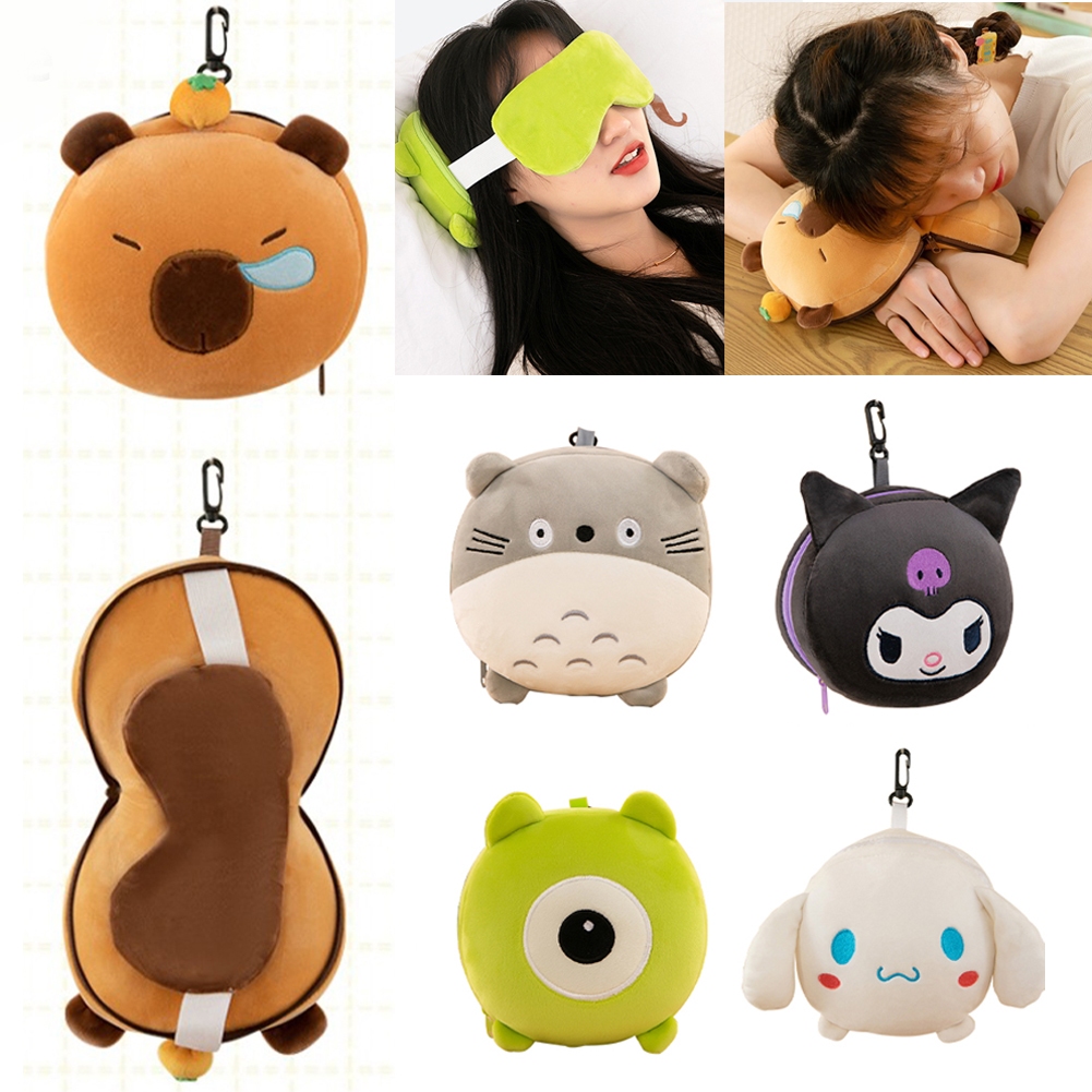 Multi-functional 2in1 Travel Pillow With Eye Sleep Mask Cute Eye Mask ...