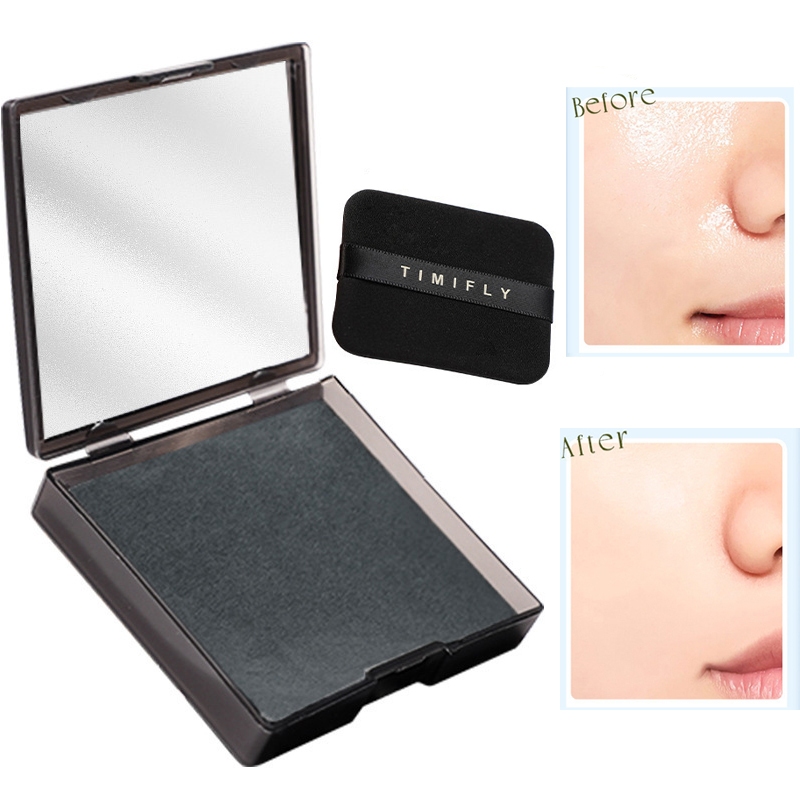 100Pcs Facial Absorbent Paper with Mirror & makeup puff Oil Control ...