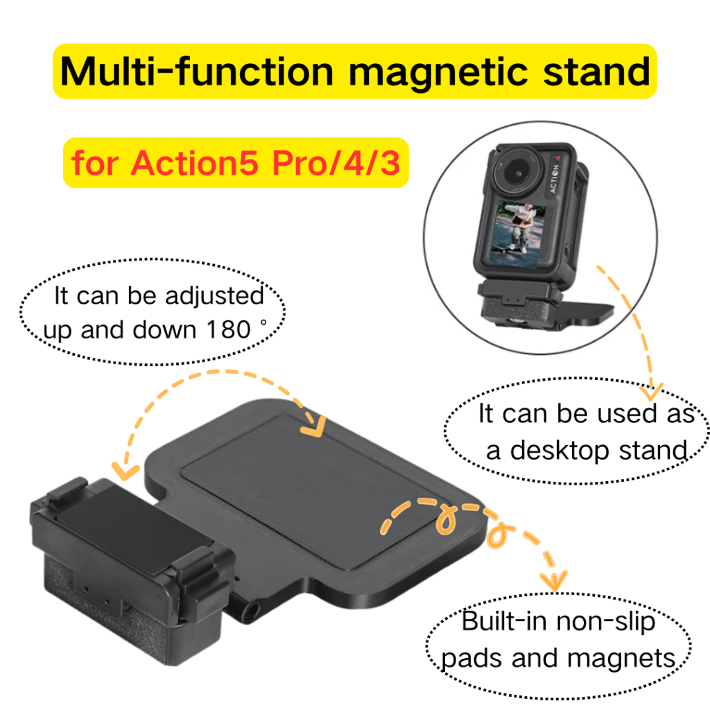 For DJI action 5 pro magnetic stand base action4/3 multifunction magnet ...