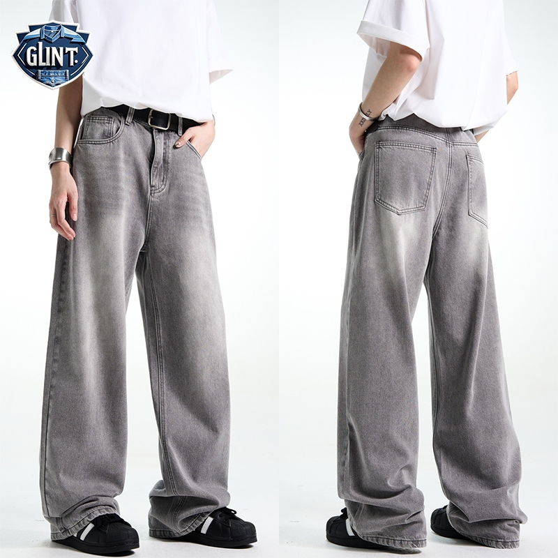 Glint Baggy pants men Men’s pants Gray retro baggy pants jeans for men ...